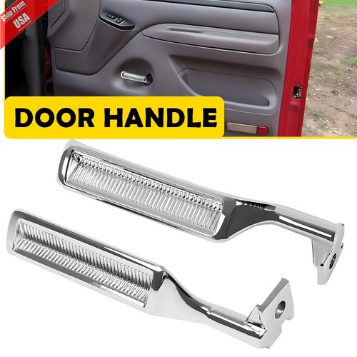 CHROME Inside Door Handles Set Pair LH RH METAL for 87-96 F150 F250 ...
