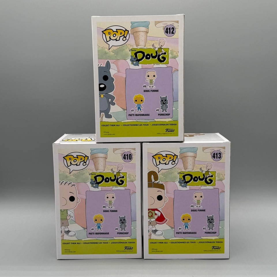 Funko Pop! Doug Lot 412 Porkchop Flocked Chase 413 Quailman 410 Funnie ...
