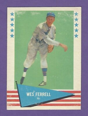 1961 Fleer Baseball Greats - #26 Wes Ferrell - Ex+ CENTERED | eBay