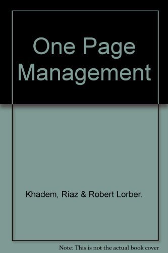 One Page Management by Lorber M.D., Robert Hardback Book The Fast Free ...