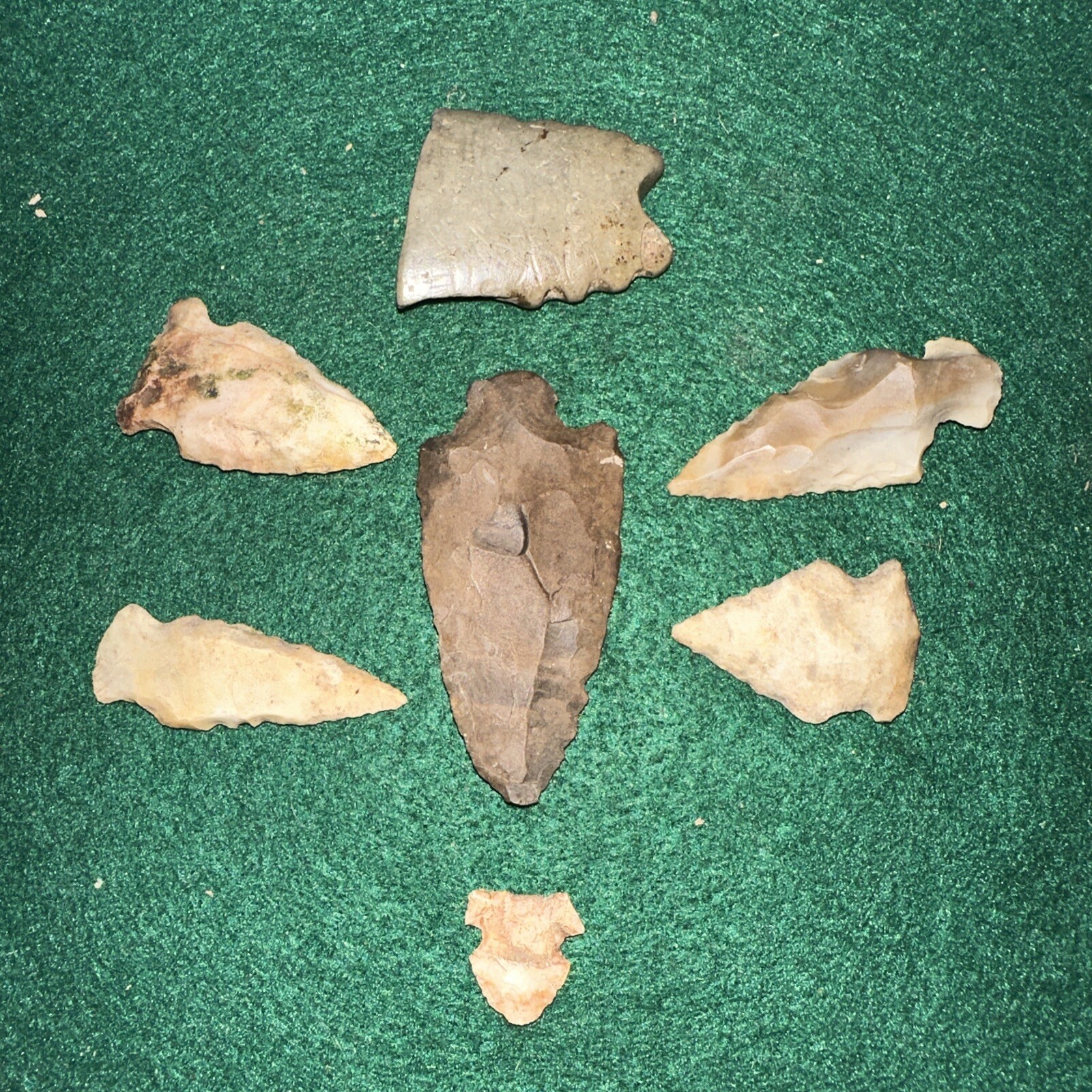 Collection of 6 Authentic Arrowheads & Broken Pipe Arrowheads Artifacts ...