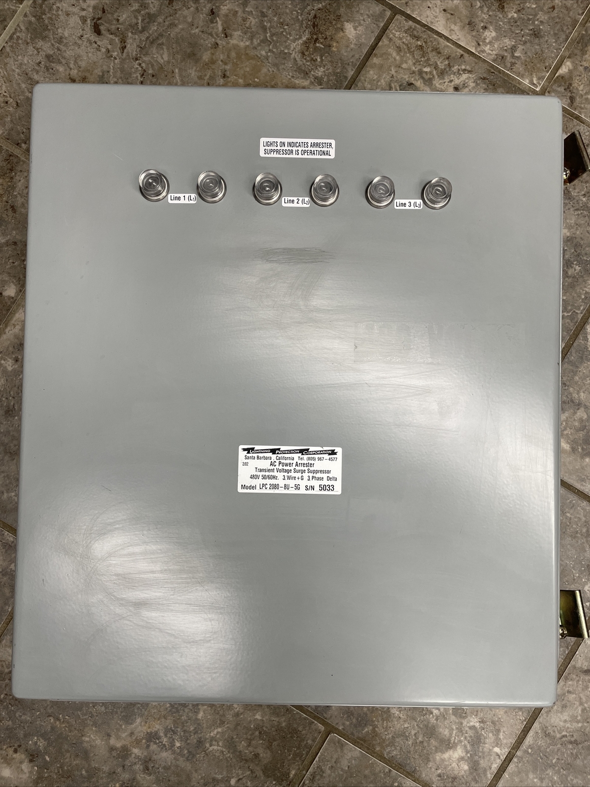 Lightning Protection Corp. LPC 2020-5U-5G AC TVSS 480V 3 Phase 3 Wire ...