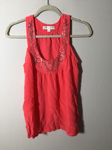 Forever New Womens Silk Pink Beaded Cami Tank Top Singlet Size 8 ...