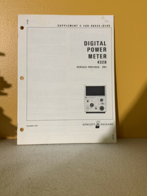HP 00432-90022 Digital Power Meter 432B Supplement Manual | eBay