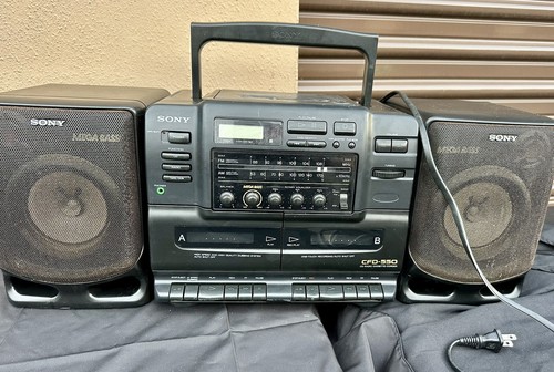 VTG Sony CFD-550 Stereo Boombox AM FM Radio CD Player Dual Cassette ...