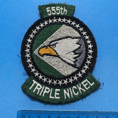 Vintage USAF 555th FS Aviano Triple Nickel Crest Patch | eBay