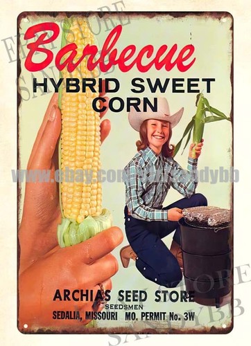 1960s Barbecue Hybrid Sweet Corn Seed metal tin sign retro home decor ...