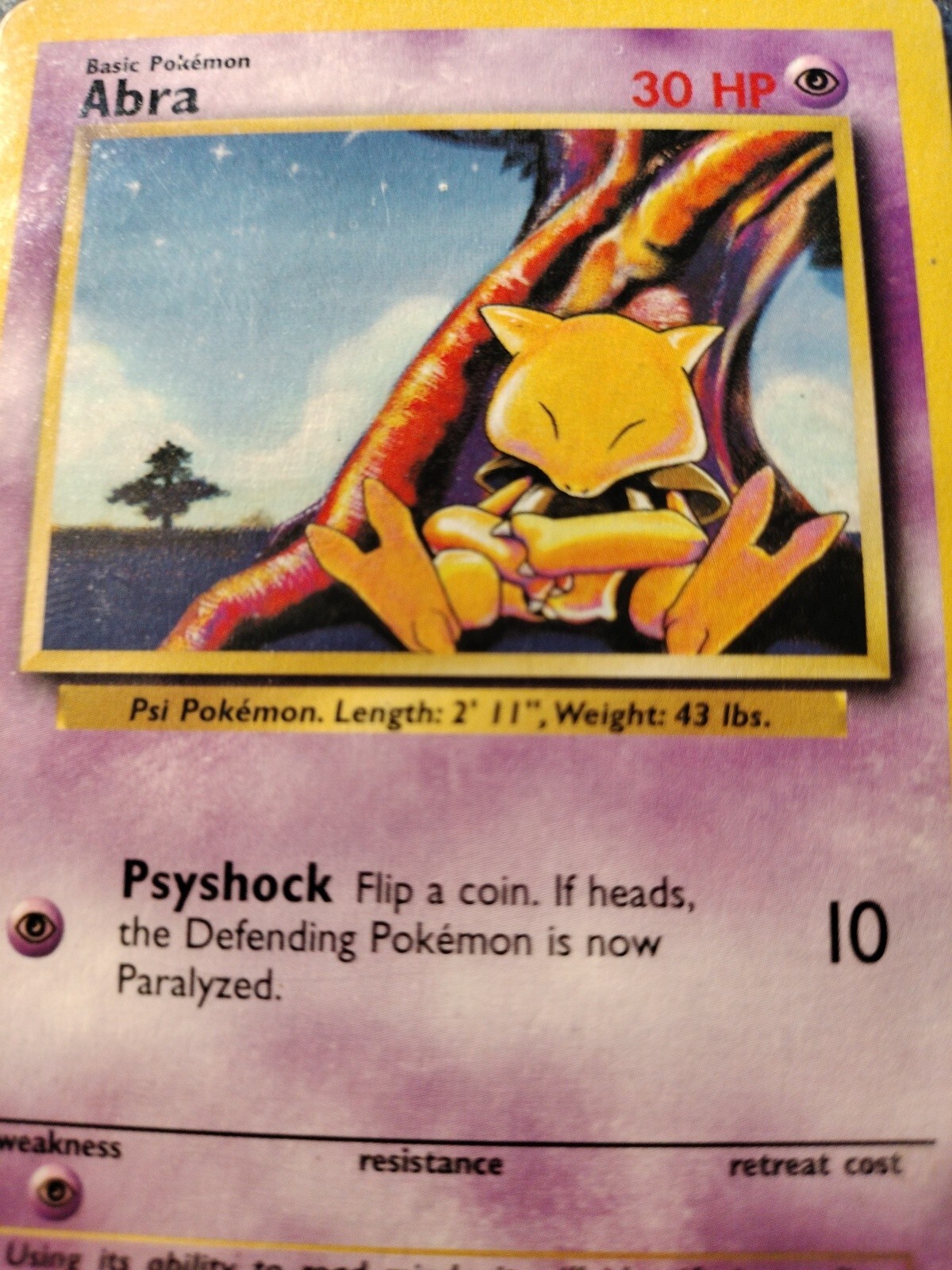 Rare 1995 Abra Pokemon Card 43/102 See Pics | eBay