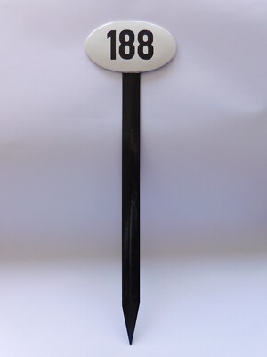 Vintage Sweden Enamel Porcelain Garden / Yard House Number 188 Sign on ...