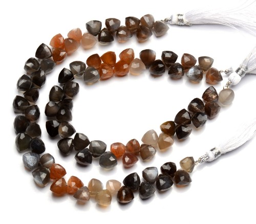 Natural Gem Golden Shine Multi Color Moonstone 7.5mm Faceted Trillion ...