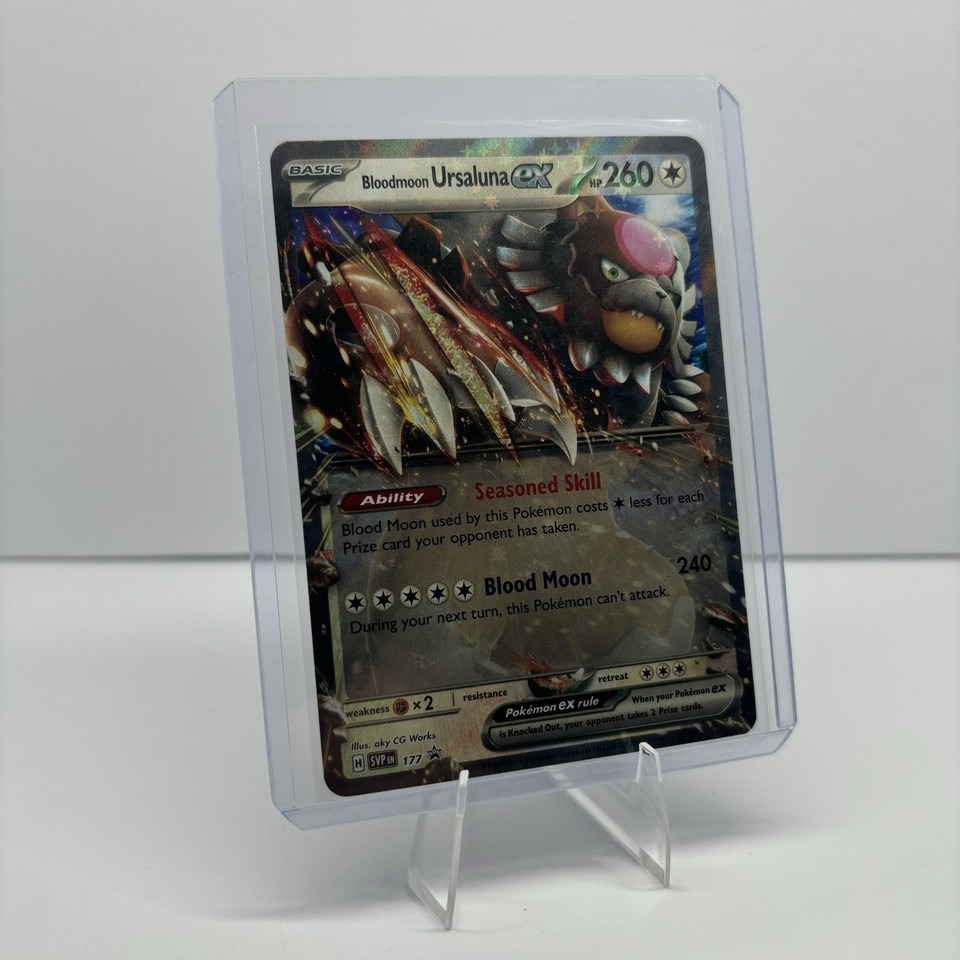 Pokémon TCG Bloodmoon Ursaluna SVP 177 ex Scarlet & Violet Black Star ...