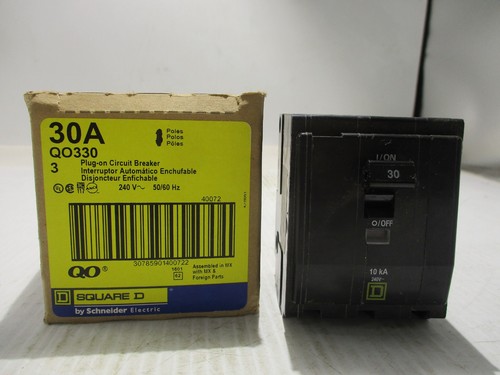 NEW SQUARE D QO330 3 POLE 30A/AMP PLUG-IN CIRCUIT BREAKER | eBay
