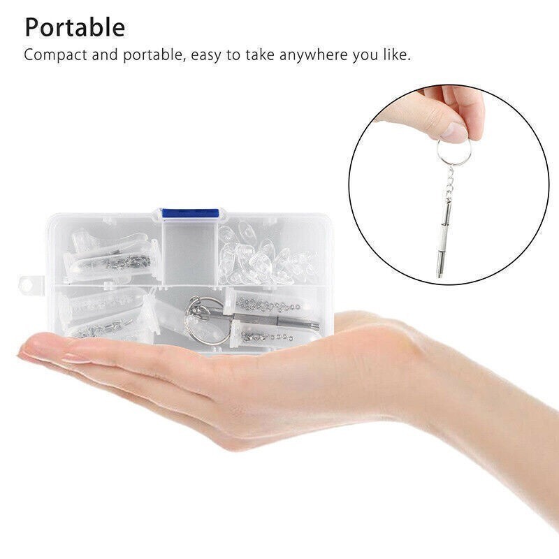 Eyeglass Repair Tool Kit Screws Nose Pads Screwdriver for Sunglasses ...