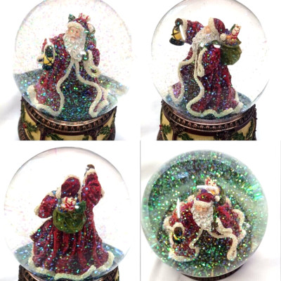 FATHER TIME CHRISTMAS SANTA CLAUS MUSICAL WATERGLOBE TIS THE SEASON TO ...