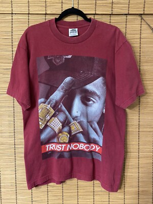 Vintage 2pac T Shirt Thug Life Rap Pro Club L Kings Bird Flip Rings ...
