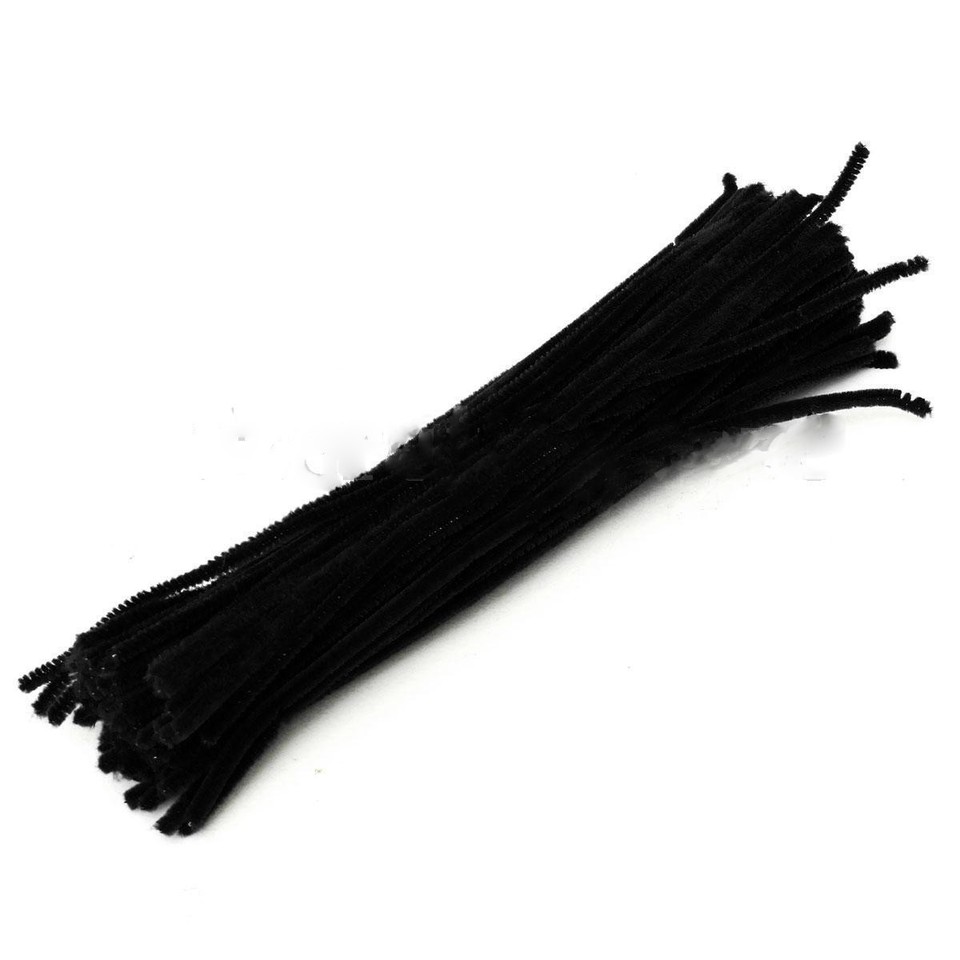 100x Pipe Cleaners Chenille Stems Pipe Cleaner Stick Plain Colours ...