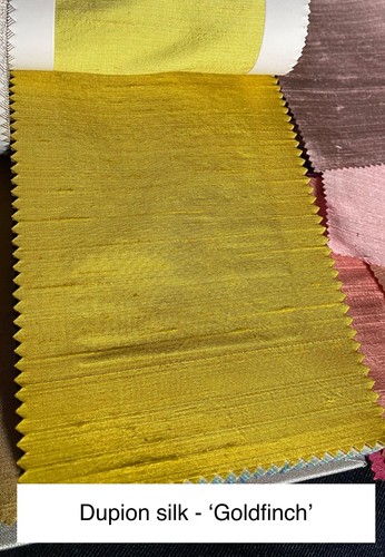 GOLD REAL SILK FABRIC SAMPLE. MTM WINDOW CURTAINS. PENCIL PINCH PLEAT ...