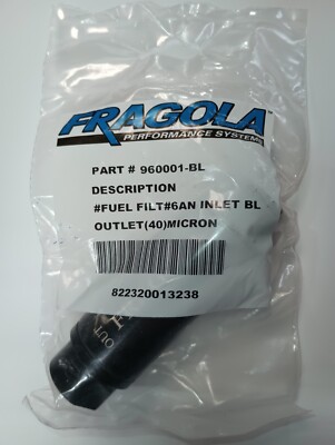 Fragola Performance Systems Part# 960001-BL #FUEL FILT#6AN INLET OUTLET ...