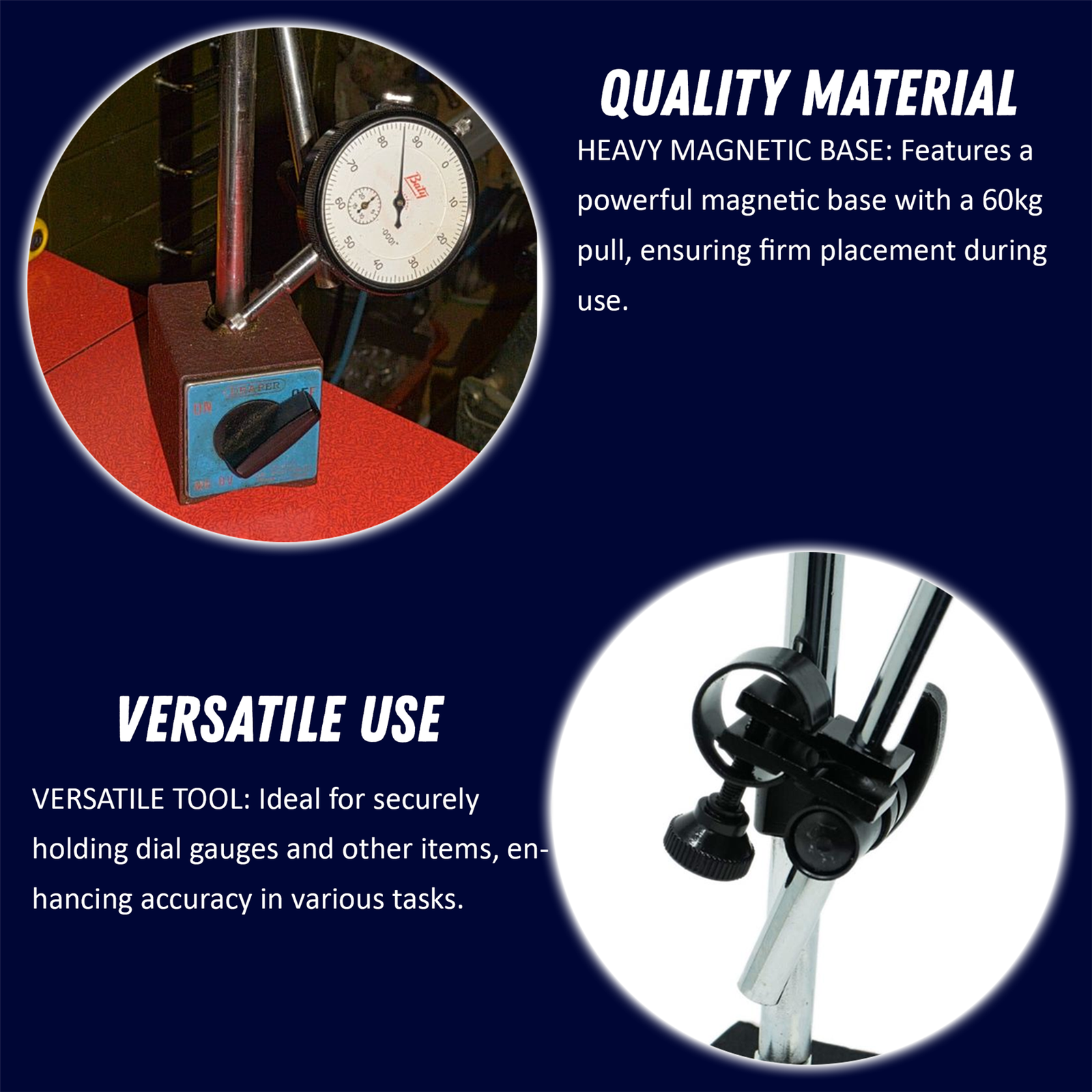 Magnetic Base Stand Dial Test Indicator Gauge DTI Clock Mount Base Only ...