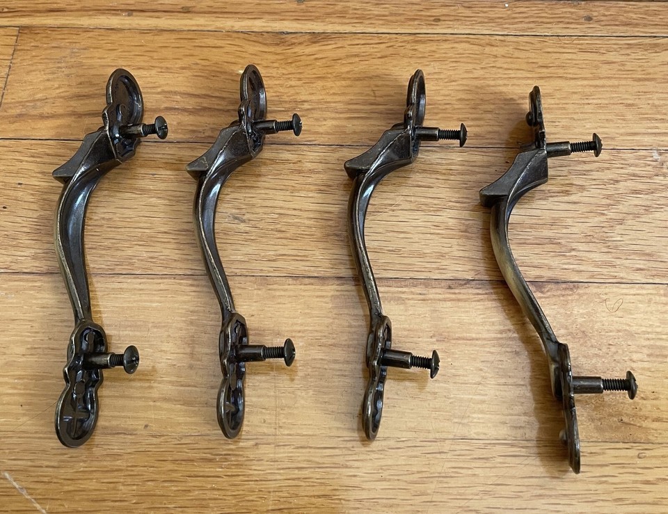 Vintage National Lock Brass Thumb Latch Handle Cabinet Door Pull FO ...