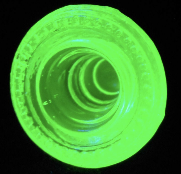 Green Vaseline glass mini #42 hemingray insulator neon uranium yellow ...