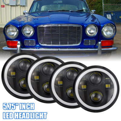 4Pcs 5.75" inch Round LED Headlights DRL High/Low Beam for Jaguar XJ6 ...