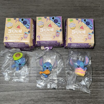 3 Disney Stitch Collectible Mini Figure Feed Me Series 2 Avocado Cake ...