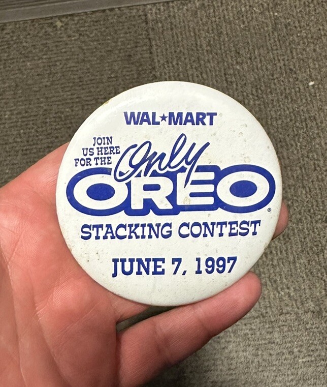 Vintage VTG 1997 Oreo Stacking Contest Pin Button Wal… - Gem