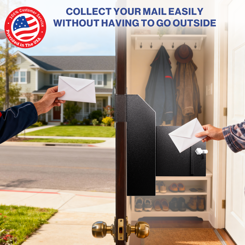 Pochar Through The Door Locking Steel Mailbox, Door Drop Box for Key ...
