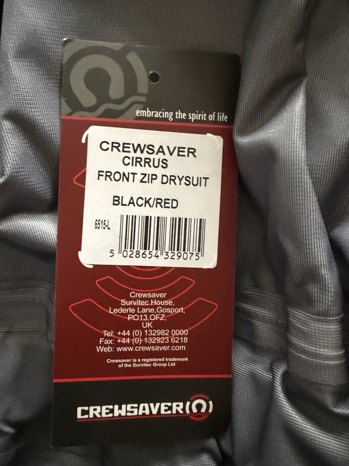 Crewsaver Cirrus Drysuit Black/Red Plus inner fleece Both Large and dry ...