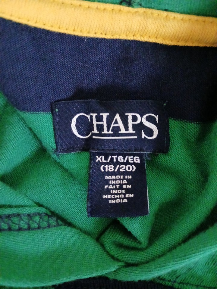 Chaps Boys XL Hoodie – Green & Navy – 100% Cotton – Great Condition! | eBay
