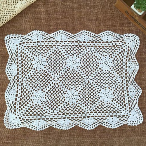 16x24" Vintage Hand Crochet Cotton Doilies Flower Lace Doily Rectangle Table Mat | eBay