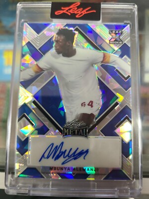 2022 Leaf Metal Soccer Mbunya Alemanji Auto Autograph Blue Crystal #d ...