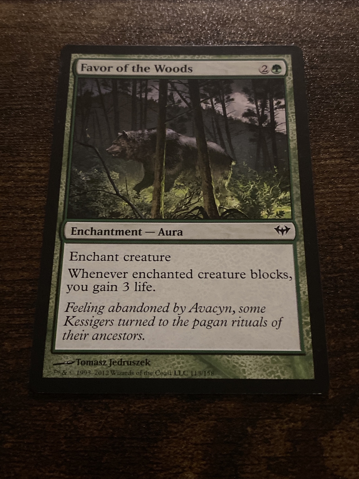 Magic the Gathering MTG Favor of the Woods (113) Dark Ascension D2128 ...