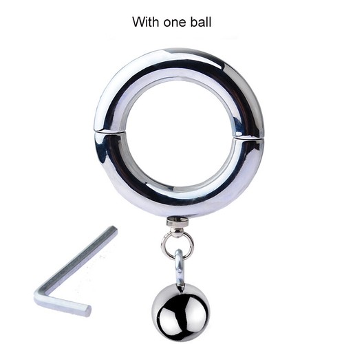 Male Metal Testicle Ball Stretcher Locking Pendant Weights Scrotum Ring ...