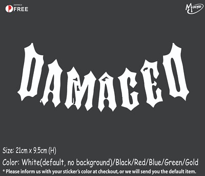 DAMAGED Sticker Decal -Reflective/Metallic Color Rock Band Best Gifts ...
