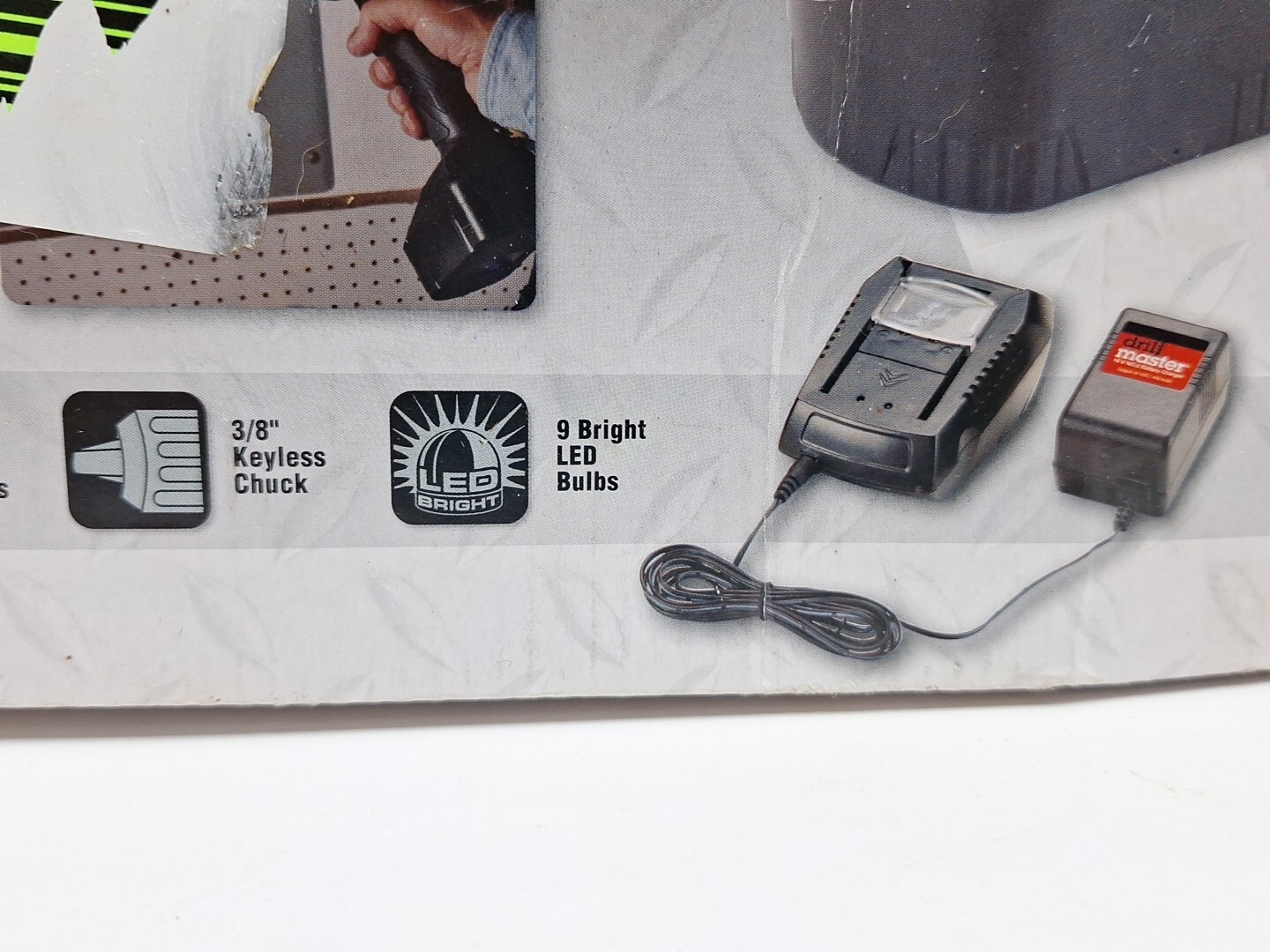 Drill Master 69652 18V 3/8" Cordless Drill Driver, FlashLight &Battery ...