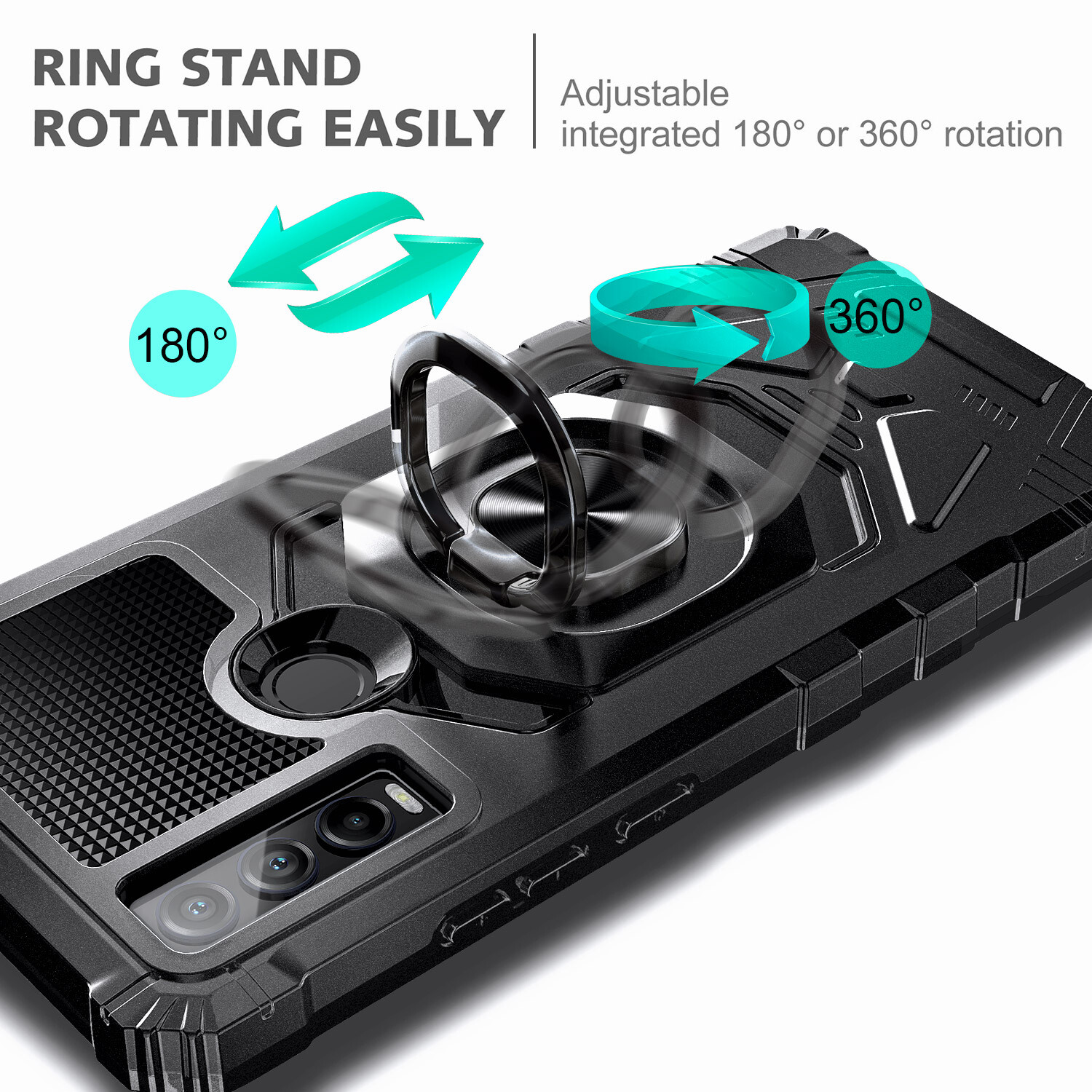 For AT&T Motivate Max Case Shockproof Ring Stand Phone Cover with ...