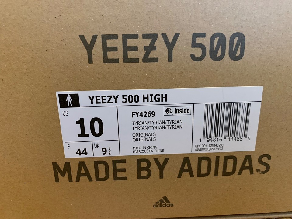 Authentic Adidas YEEZY 500 HIGH, FY4269, Tyrian, Size 10, Brand New in ...