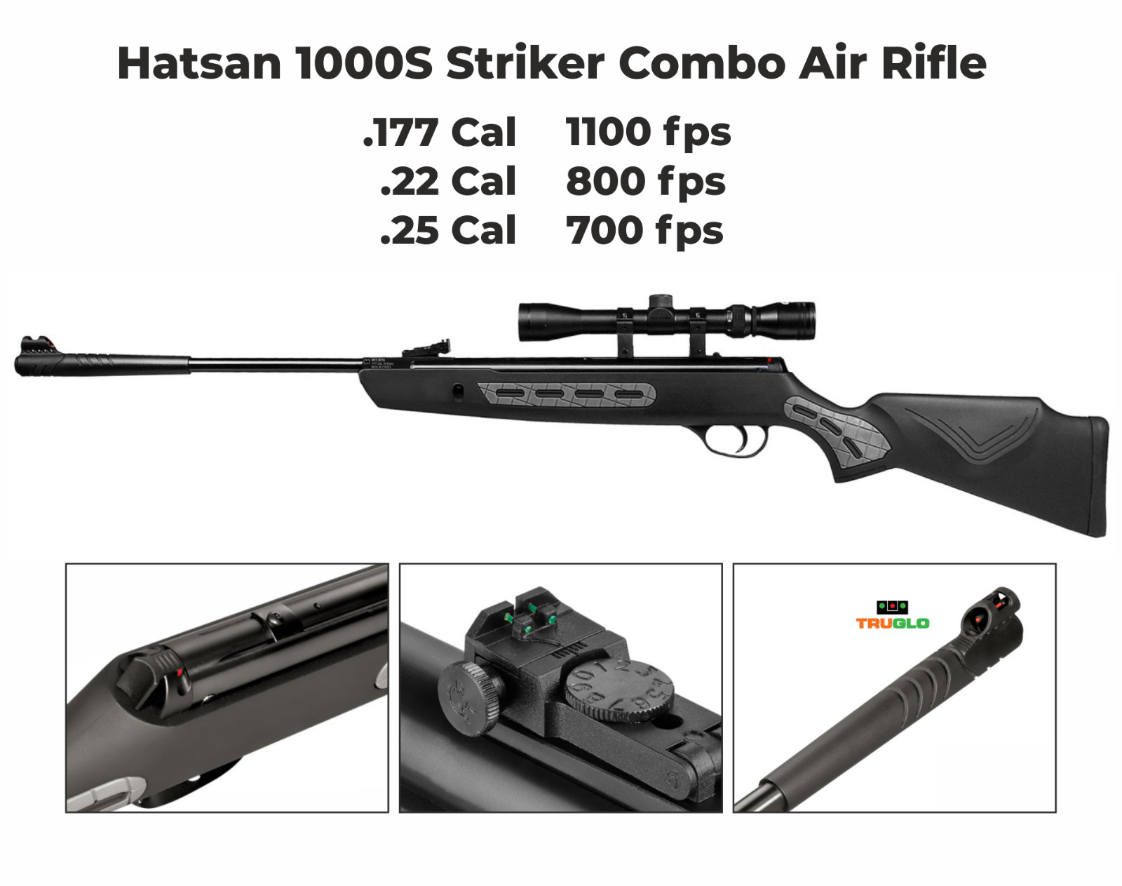 Hatsan 1000S Spring Striker Combo Break Barrel Air Rifle | Fabricating ...