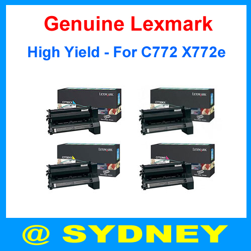 New Lexmark C772 X772e BLACK/COLOR Toner Cartridge 15K C7720KX C7720YX ...