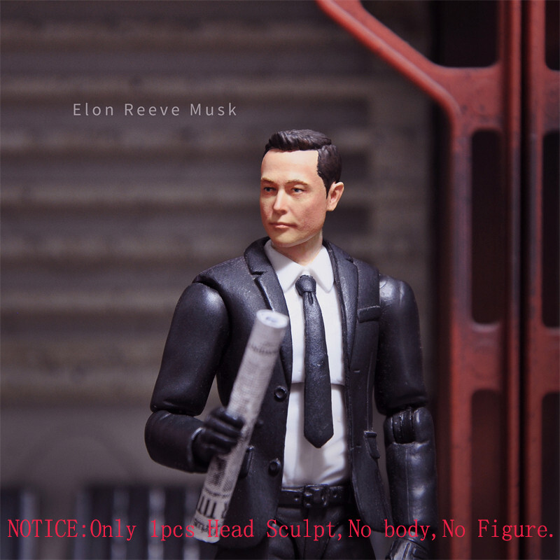 Delicate Painted 1/18 Scale The Founder Elon Reeve Musk Head Sculpt 3. ...