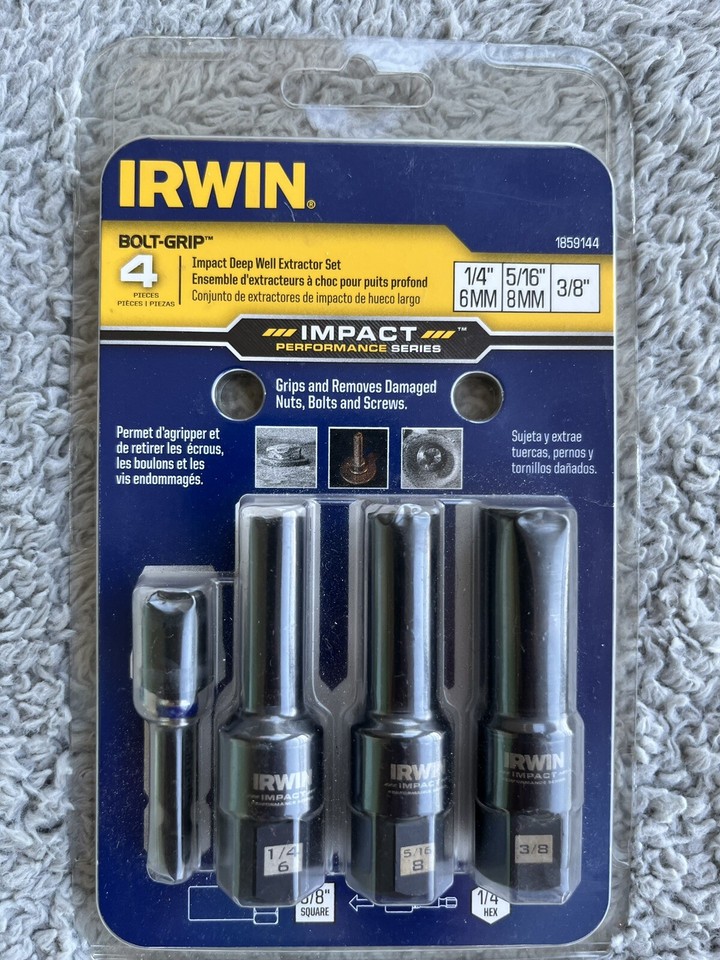 Irwin 4pc Impact Deep Well Extractor Set 1859144 - 1/4" - 5/16" - 3/8 ...
