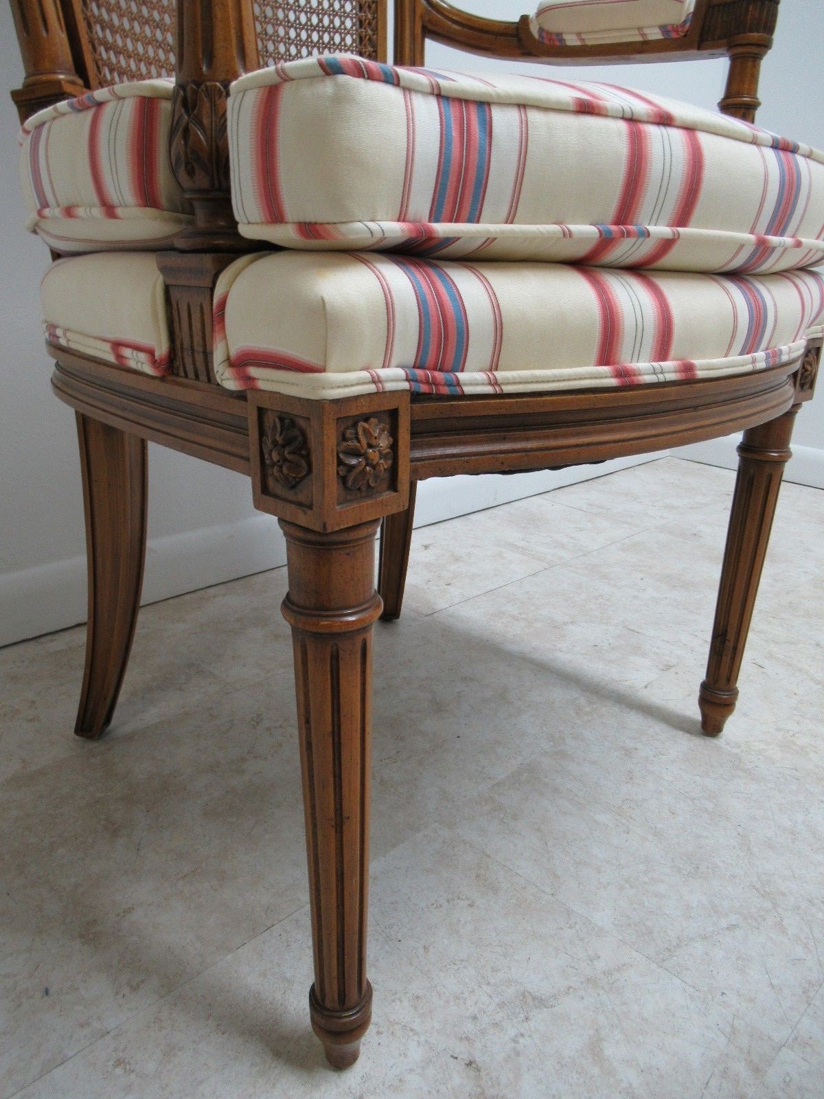 Baker Furniture French Regency Fireside Cain Back Arm Lounge Chair B | eBay