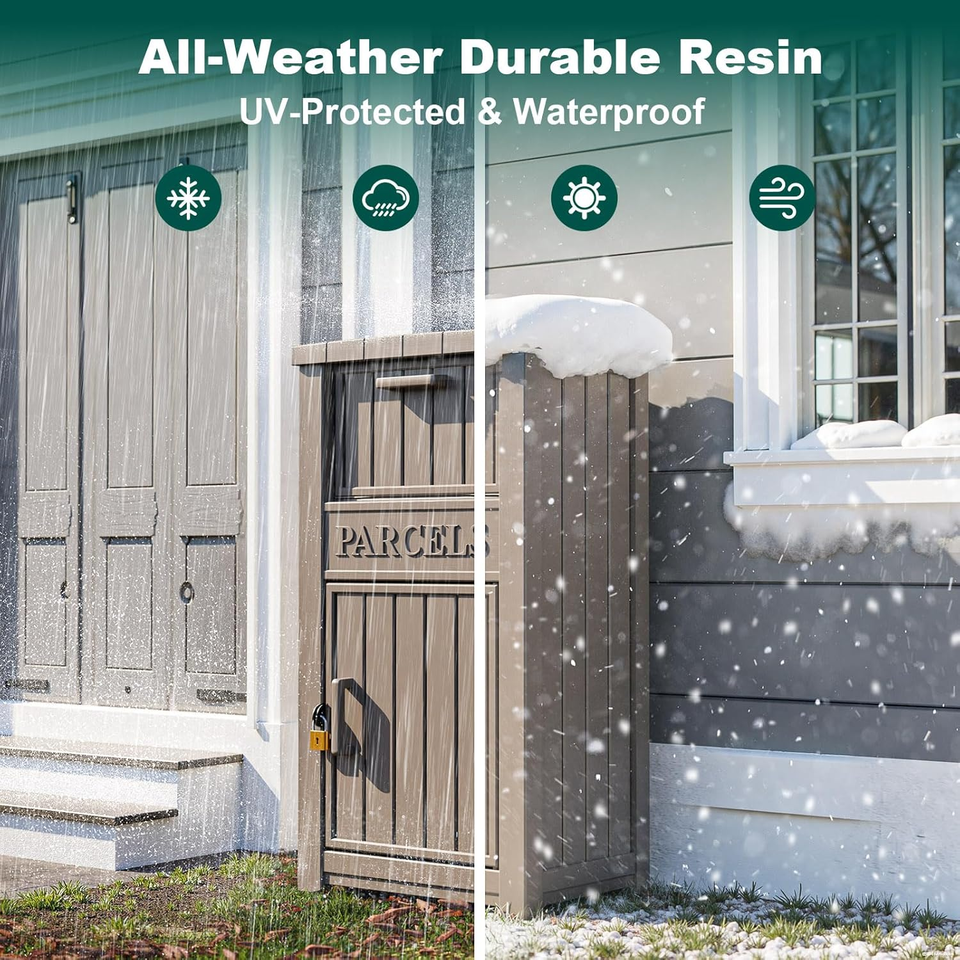 Package Delivery Box for Outside, Large Parcel Drop Box with Lockable ...
