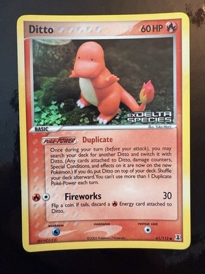 Ditto Charmander Delta Species Reverse Holo Stamped Card 37/113 LIGHTLY ...
