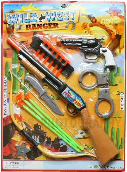 Complete Cowboy Set Toy Gun Pistol Revolver Wild West Soft Dart Rifle ...