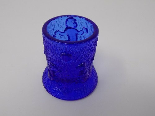 Vintage Cobalt Blue EAPG Toothpick Holder Monkeys on a Tree Stump | eBay