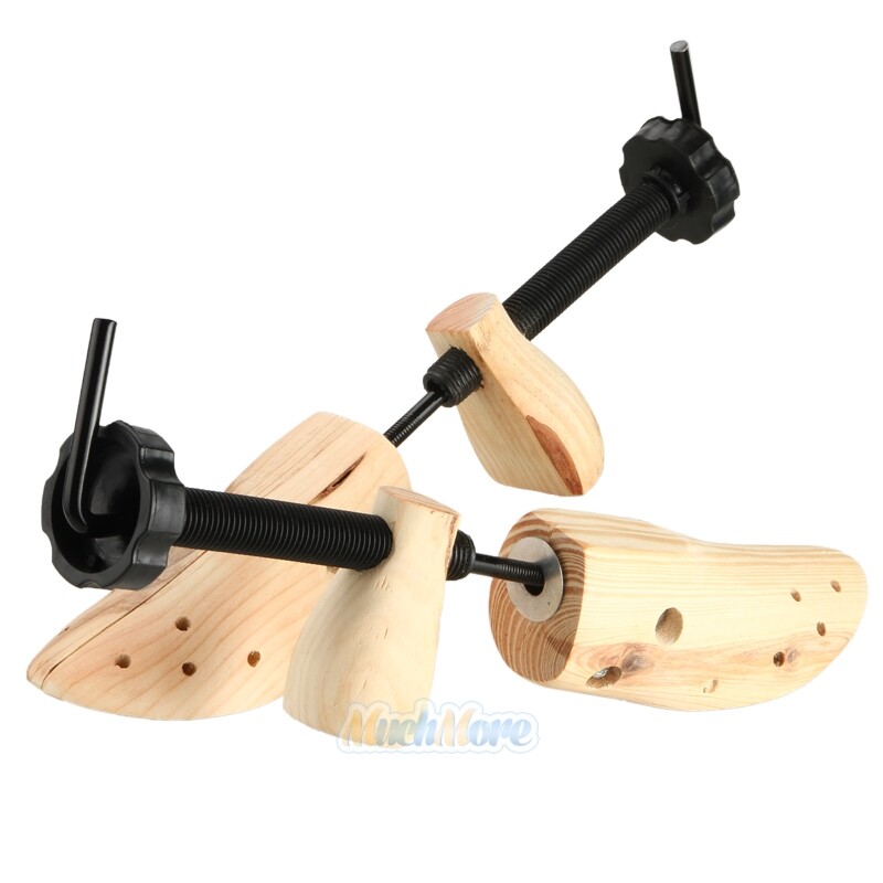 Pair of Adjustable 2-way Expander Wooden Shoe Stretcher for US Mens ...