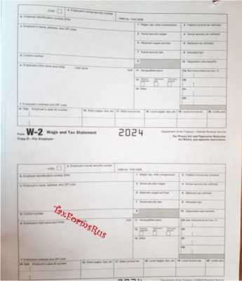 Blanco W2 Formulier 2024